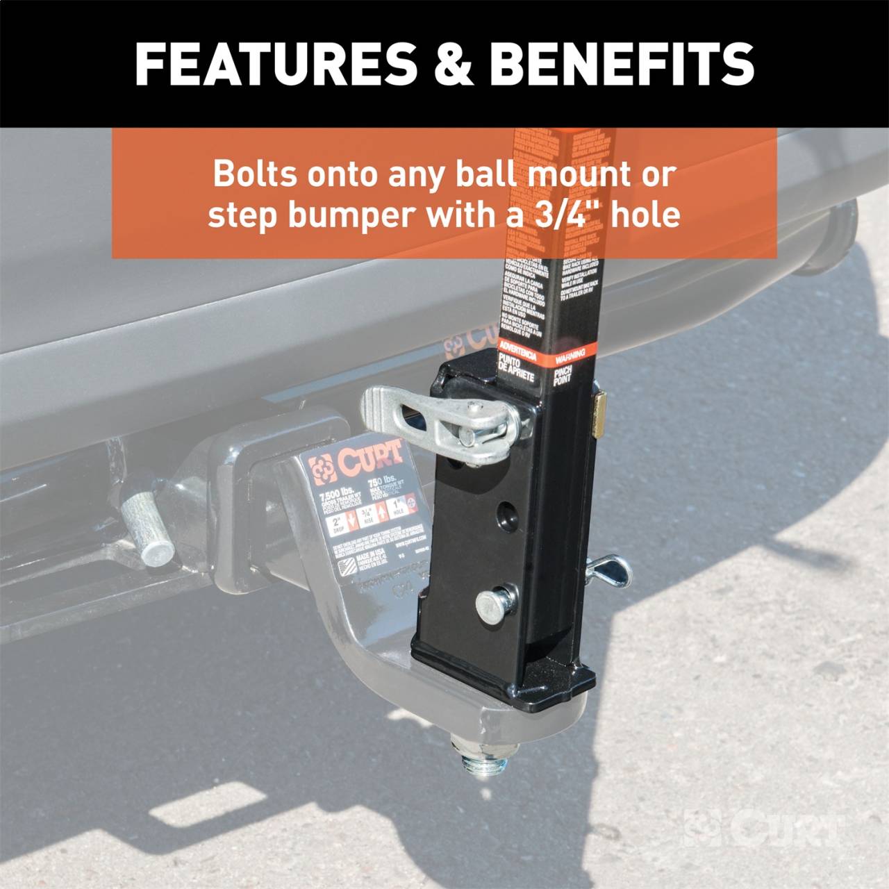 Bolt-On Bike Rack, 18011, CURT - The Trux Superstore, Houston TX